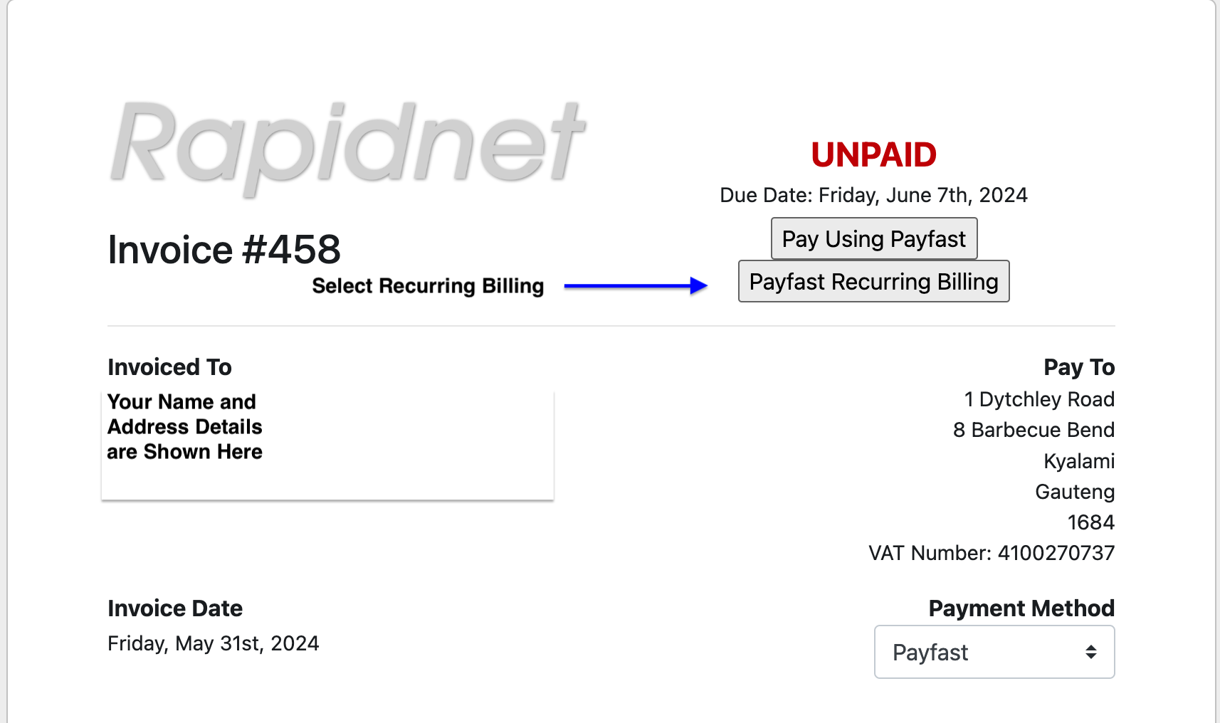How to Add Recurring Payments with Payfast - Knowledgebase - Rapidnet Broadband (Pty) Ltd